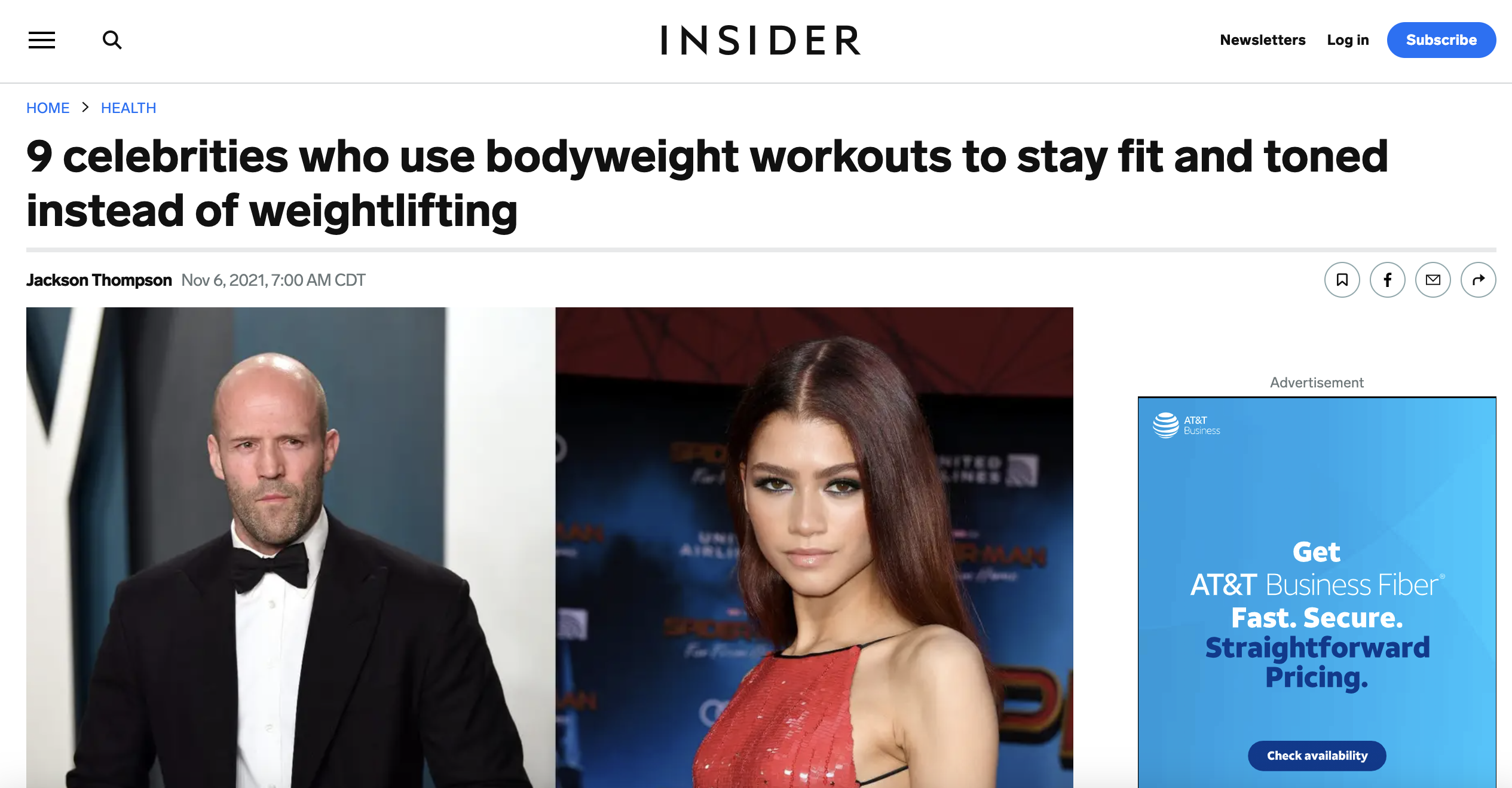 HFR featured in Insider's "9 celebrities who use bodyweight workouts to ...